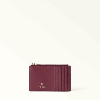 Furla Camelia Kartenetui M Red Apple Rot Strukturiertes Leder Damen