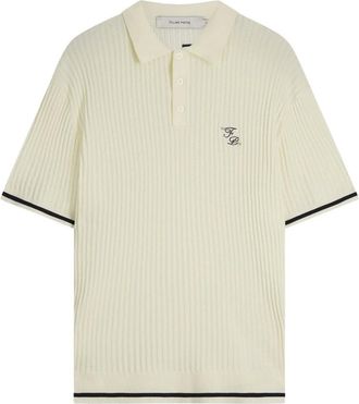 Filling Pieces Homme, Tops, Beige, Taille: L Fine Knit Polo