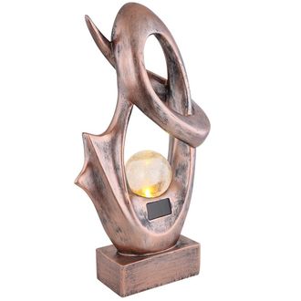 Globo Lighting LED SOLAR Tisch Leuchten Außen Terrassen Steh Lampen Balkon Deko Beleuchtung Garten Stand Strahler, Farbe:bronze - Skulptur H 45 cm