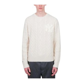 Polo Ralph Lauren Homme, Pulls, Beige, Taille: M Pull ras du cou en maille torsad&eacute;e avec logo NY