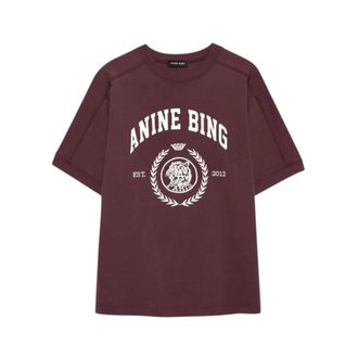 Anine Bing Jaylin Tee Collegiate - - Tops - Damen - Braun - XS