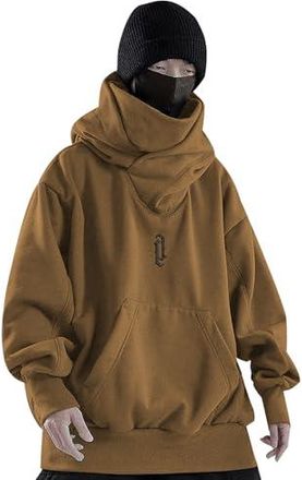 Generic Ninja Sweat &agrave; capuche pour homme Japon Harajuku Style Ninja Double Cou Coton Hip Hop Sweat &agrave; capuche surdimensionn&eacute; &eacute;pais Pull Techwear avec capuche, 