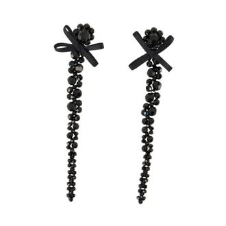 Simone Rocha Schleifen Tropfen Kristall Ohrringe - Schwarz - - Accessories - Damen - Schwarzk - ONE SIZE