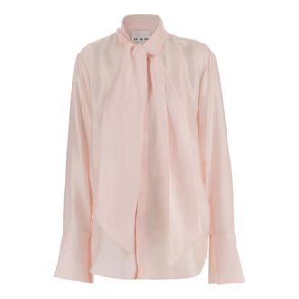 SA SU PHI Seidenbluse mit Schleife - - Blouses & Shirts - Damen - Rosa - XL