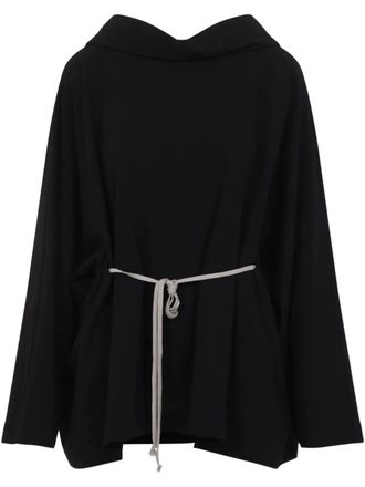 Rick Owens hoodie oversize à taille ceinturée - Noir