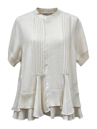 sacai Pull Col Rond - Blanc