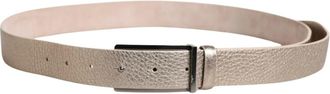 Brunello Cucinelli unisex, Accessoires, Beige, Taille: ONE Size Leather Silver Metal Buckle Belt