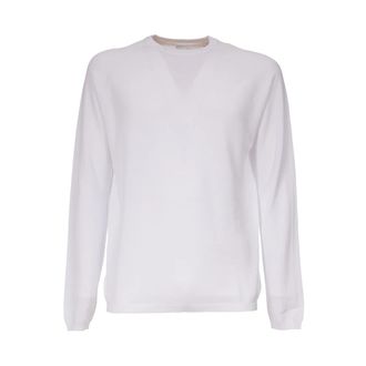 Aspesi Baumwoll-Rundhalsausschnitt Langarm Regular Fit - - Tops - Herren - Wei&szlig; - L