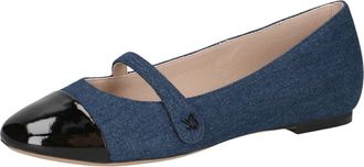 Caprice Damen Ballerinas mit Blockabsatz mit Riemen, Blau (Jeans/Black), 40.5 EU