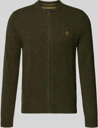 Mc Neal Regular Fit Strickjacke aus reiner Wolle mit Logo-Stickerei
