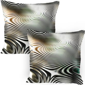 Abakuhaus Abstrakt Kissenbezug Packung mit 2, Geometrisches modernes Zebra mögen Muster mit eingekreistem ausführlichem Grafik-Druck, Dekorativer Gedruckter Kis