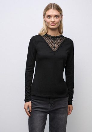 Street One Langarmshirt mit Spitzeneinsatz