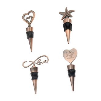 NUOBESTY Weinflaschenverschluss Metall 2 St&uuml;ck Wiederverwendbar Kreativer Flaschenkorken F&uuml;r Rotwein Bier Essig Stopfen Hausbar Hochzeitsgeschenk