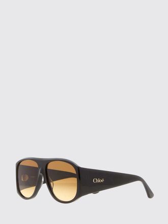Chlo&eacute; Lunettes de soleil masque en ac&eacute;tate recycl&eacute; avec logo
