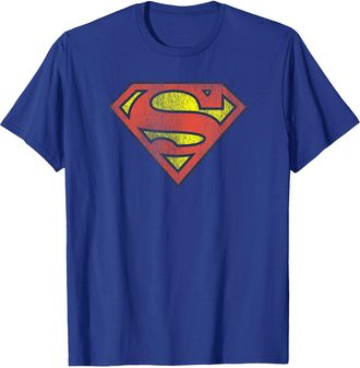 DC Comics Superman Retro Supes Logo Distressed T-Shirt