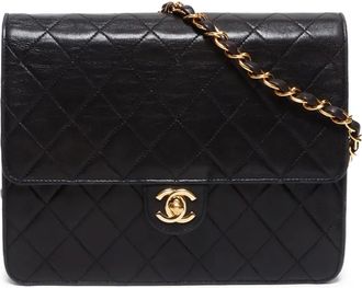 Chanel sac porté épaule Half Flap (1985-1993) - Noir