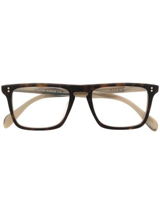 Oliver Peoples Eckige Bernardo Brille - Braun