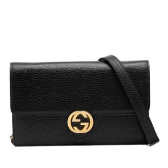 Gucci Pre-owned Interlocking G Portefeuille &agrave; cha&icirc;ne - Femme - Pre-owned - Noir - Taille: ONE Size