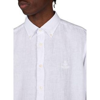 Fa&ccedil;onnable Chemise &agrave; logo brod&eacute; en lin