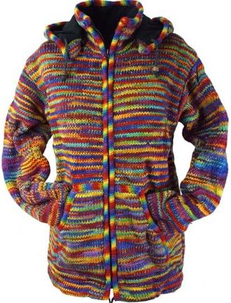 Guru Shop Guru-Boutique, Cardigan en Laine N&eacute;palais, Mod&egrave;le 12, Size:M, Vestes, Cardigans et Ponchos