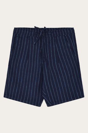 Knowledge Cotton Apparel Herren vegan Shorts Herren Fig Loose Leinen Blau Gestreift