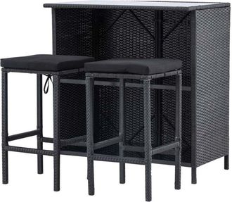 ebuy24 Knock Lounge-Set 3 Teile schwarz