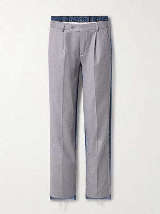 BETTTER Pantalon En Laine M&eacute;lang&eacute;e Et En Jean &Agrave; Plis Denitrouser - Gris