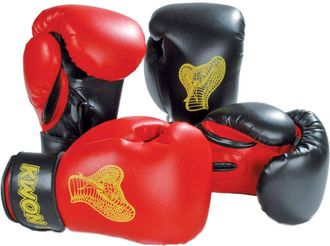 KWON Kinder Cobra Boxhandschuhe Gr. 6 oz schwarz/rot