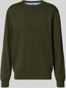 Fynch-Hatton Strickpullover aus reiner Baumwolle mit Logo-Stickerei