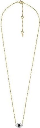 Fossil Collier Pour Femmes En Argent Sterling, Longueur : 457mm+50mm, Largeur : 12.4mm, Hauteur : 7.6mm Or, Argent Collier En Argent Sterling Plaqué Or 14K, 