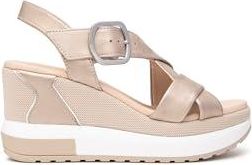 Nero Giardini E513605D Sandales Femme en Cuir - Or 39 EU