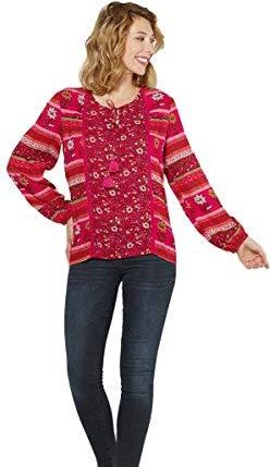 Coline Blouse crêpe de Viscose Manches Longues - Couleur : Fushia - Taille : L