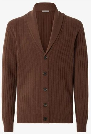 Corneliani Cardigan &agrave; col ch&acirc;le - Homme - Pulls - Brun - Taille: M