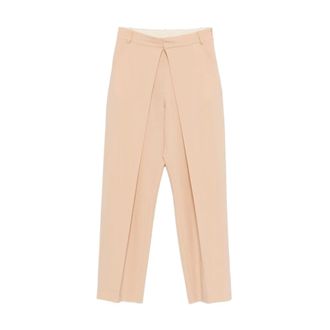 Alysi Femme, Pantalons, Beige, Taille: 40 FR Pantalon &agrave; poches pliss&eacute;
