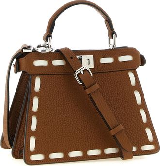 Fendi Womens Brown Calfskin Handbag Bag