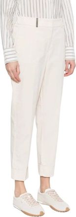 PESERICO Femme, Pantalons, Beige, Taille: 38 FR Cropped Pantalons