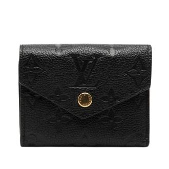 Louis Vuitton Portefeuille pr&eacute;-poss&eacute;d&eacute; &agrave; bouton-pression en toile - Femme - Pre-owned - Noir - Taille: ONE Size