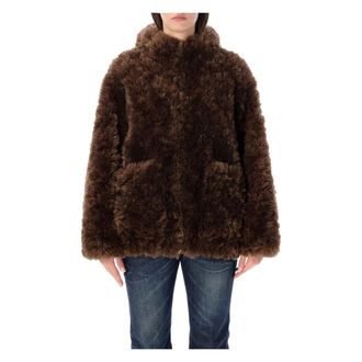 Urban Code Bomber Fourrure &agrave; Capuche - Femme - Vestes - Brun - Taille: 38 FR