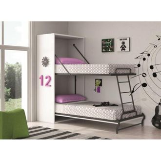 Les Tendances Les Tendances - Lit superposé escamotable 2 couchages 80x190 Verkali-Façade Cambrian