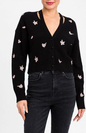 Twinset V-Ausschnitt Cardigan aus Wollmischung mit Kristallverzierung