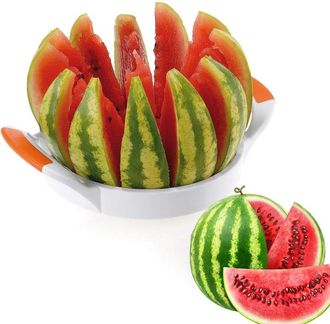 Westmark Melonenteiler, mit Klingenschutz, 29,7 x 21,5 x 3,6 cm, Rostfreier Edelstahl/Kunststoff, Jumbo, Weiß/Orange/Silber, 51602270