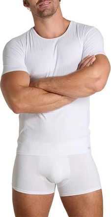 Bruno Banani Herren T-Shirt wei&szlig; Viskose/Modal unifarben