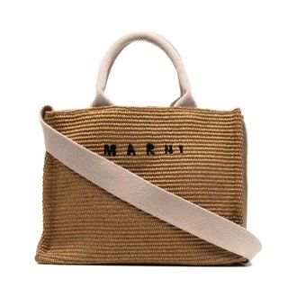 Marni Femme, Sacs, Brun, Taille: ONE Size Sac bandouli&egrave;re style shopping
