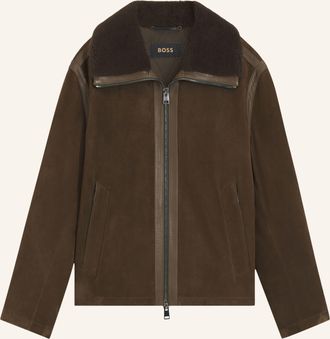 HUGO BOSS Lederjacke L-Maviator gruen