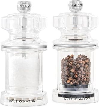 Cole & Mason 675 Salz und Pfefferm&uuml;hle,2er Set Manuell mit einstellbar, Acryl, 11.8cm, Precision+ mit Keramikmahlwer, M&uuml;hle f&uuml;r Salz, Pfeffer, Gew&uuml;rze