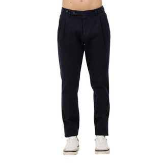 Berwich Hose mit Bundfalten und tiefem Schritt - - Trousers - Herren - Blau - M