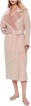 Calvin Klein Femme, Manteaux, Rose, Taille: 36 FR DF Wool Reversible Wrap Coat