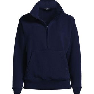 Lands End Sweatshirt SERIOUS SWEATS mit Reißverschluss, Damen, Größe:36-38 regular, Blau, Baumwoll-Mischung/Polyester-Mischung, by Lands End
