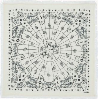 Kujten Petit bandana cachemire, imprimé signe astrologique Lion - Petit Bandana Hachi Sign Lion