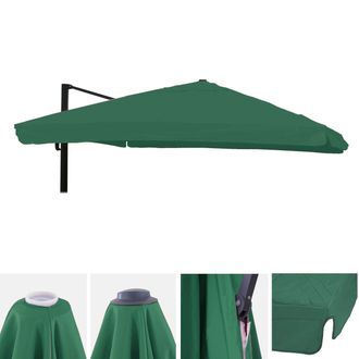 Mendler Ersatz-Bezug f&uuml;r Luxus-Ampelschirm HWC-A96 mit Flap, Sonnenschirmbezug, 3x4m (&Oslash;5m) Polyester 4kg - dunkelgr&uuml;n